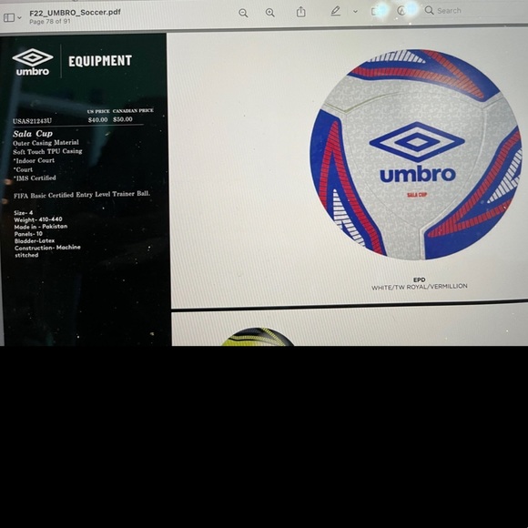 Umbro | Games | New Umbro Sala Cup Red Blue And White Soccer Ball ...